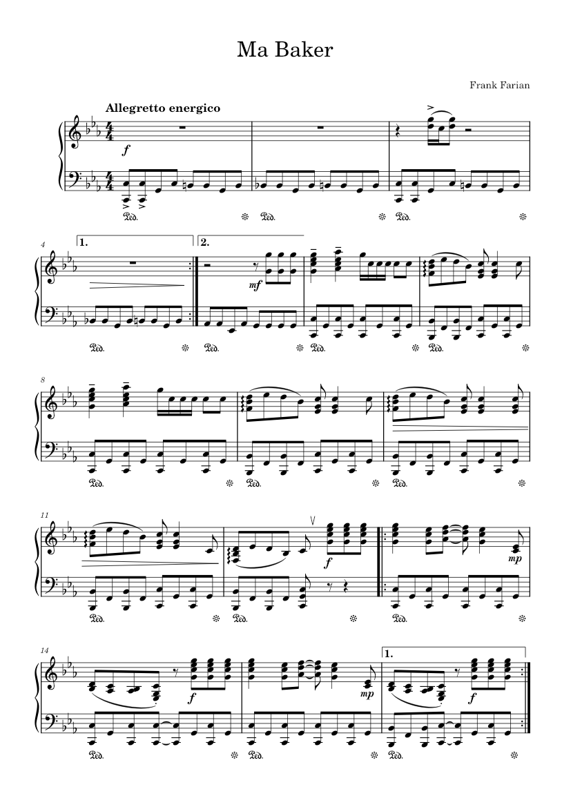 Ma Baker – Frank Farian Sheet Music for Piano (Solo) | MuseScore.com