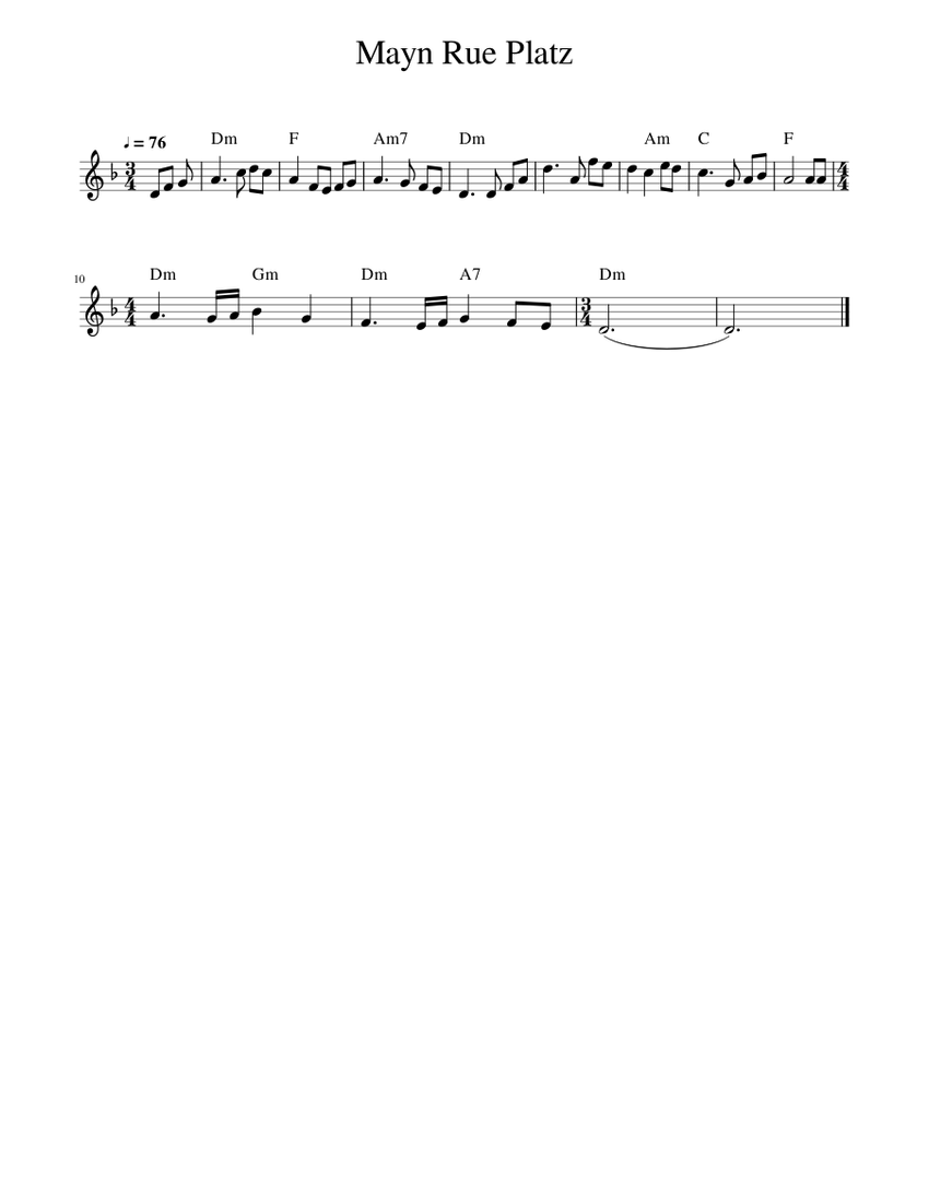 Mayn Rue Platz Sheet music for Piano (Solo) Easy | Musescore.com