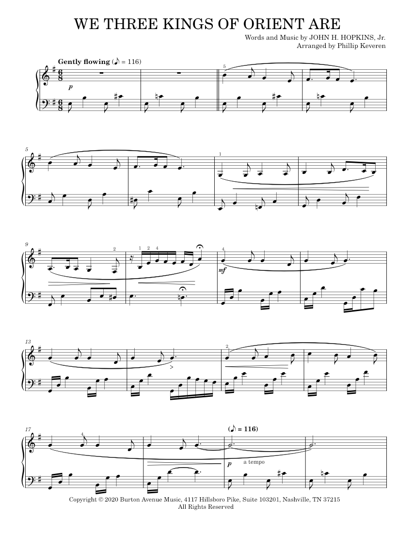Play Official version of We Three Kings of Orient Are sheet music by ...