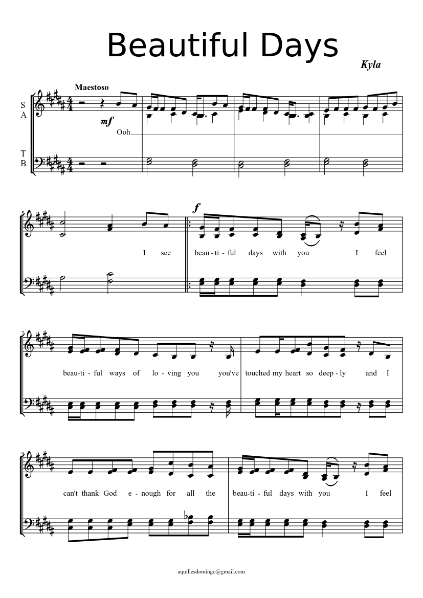 Beautiful Days Sheet music for Piano (Piano Duo) | Musescore.com
