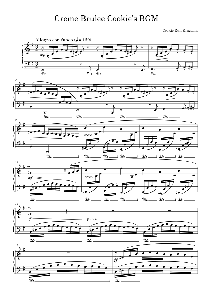 Creme Brulee Cookie's BGM Sheet Music for Piano (Solo) | MuseScore.com