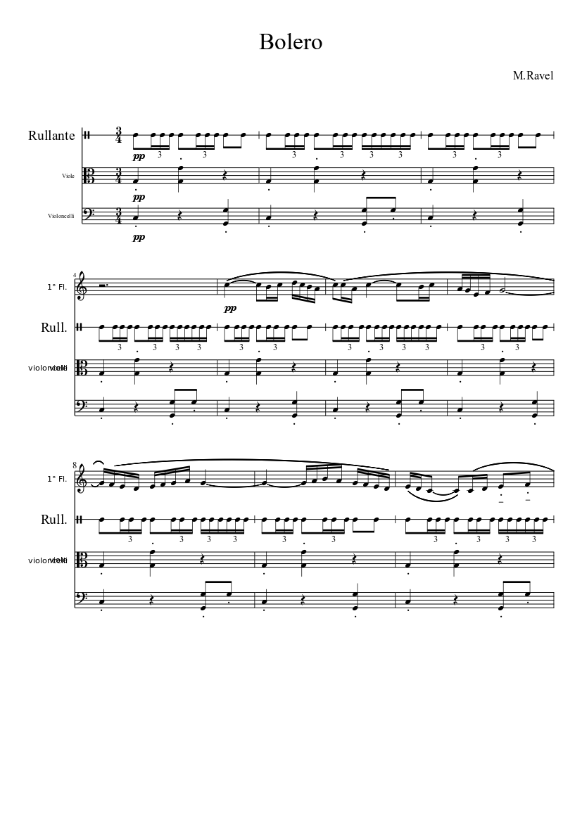 Bolero Sheet Music for Trombone, Tuba, Oboe, Timpani & more instruments ...