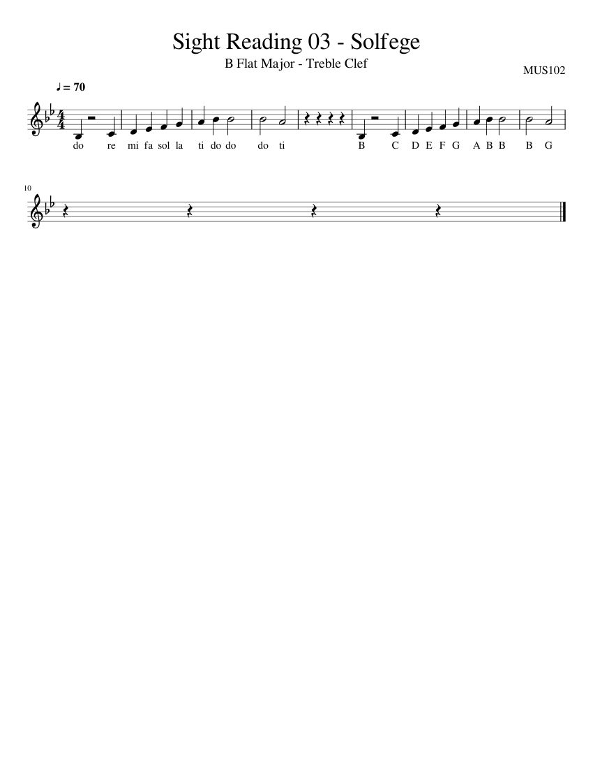 Sight Reading 03 - Solfege Sheet music for Piano (Solo) | Musescore.com
