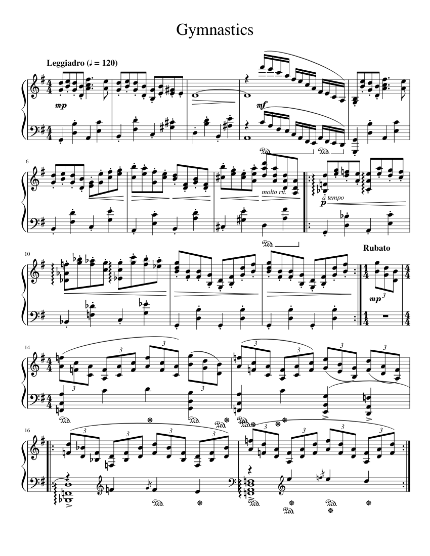 Gymnastics Sheet music for Piano (Solo) | Musescore.com