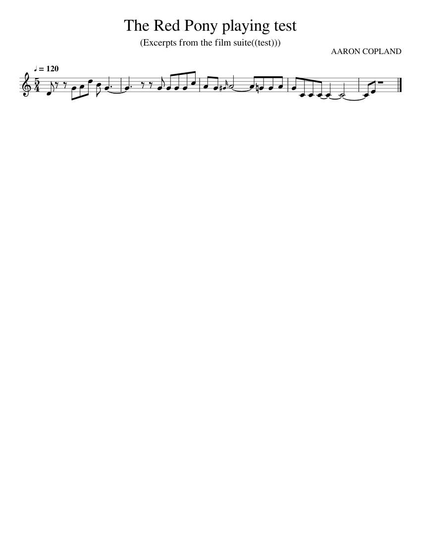 The Red Pony playing test Sheet music for Violin (Solo) | Musescore.com