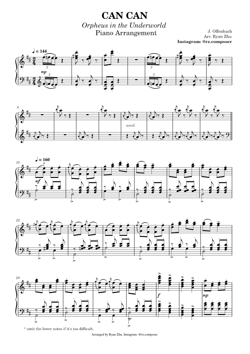 Offenbach - "Can-Can" from "Orpheus in the Underworld" (Piano ...