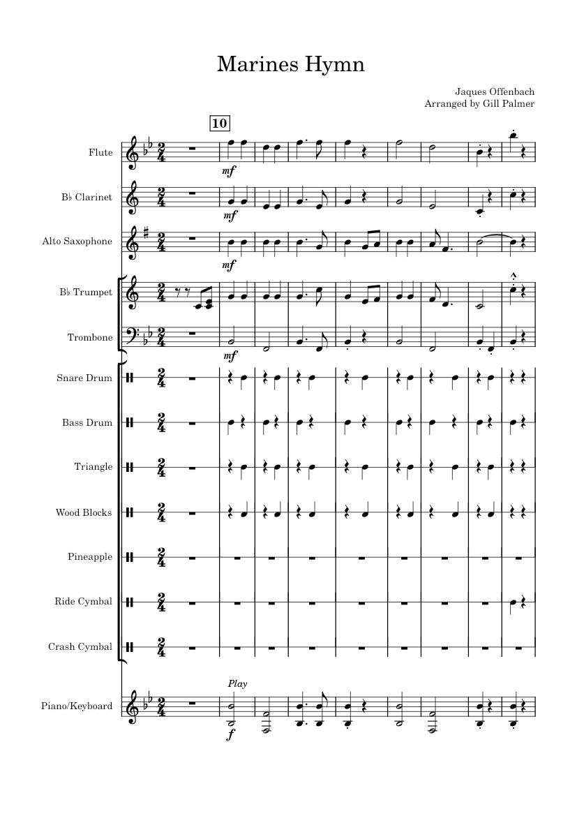 The Marines' Hymn – Jacques Offenbach Sheet music for Piano, Trombone ...