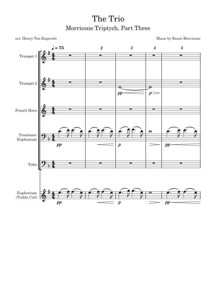 The Trio - Ennio Morricone Sheet music for Trombone, Euphonium, Tuba ...