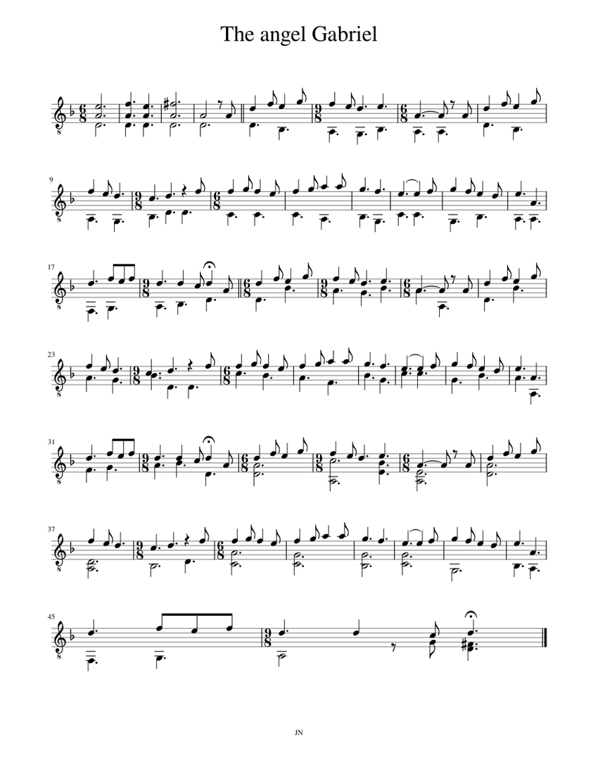 The angel Gabriel Sheet music for Guitar (Solo) | Musescore.com