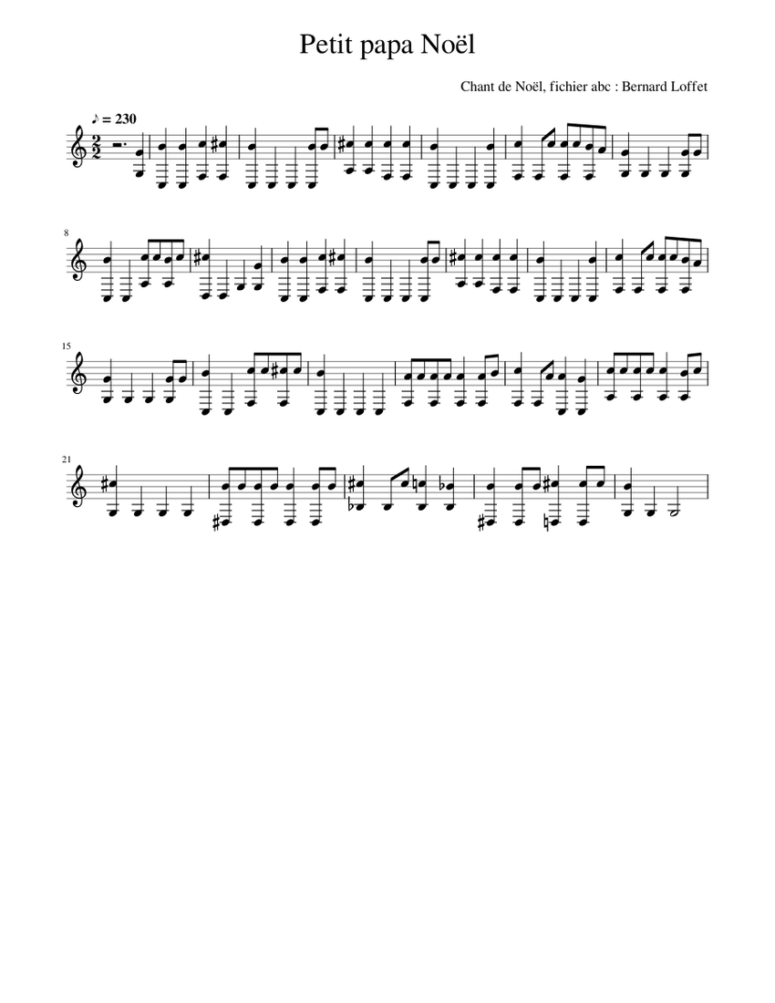 Petit papa Noël Sheet music for Piano (Solo) Easy | Musescore.com