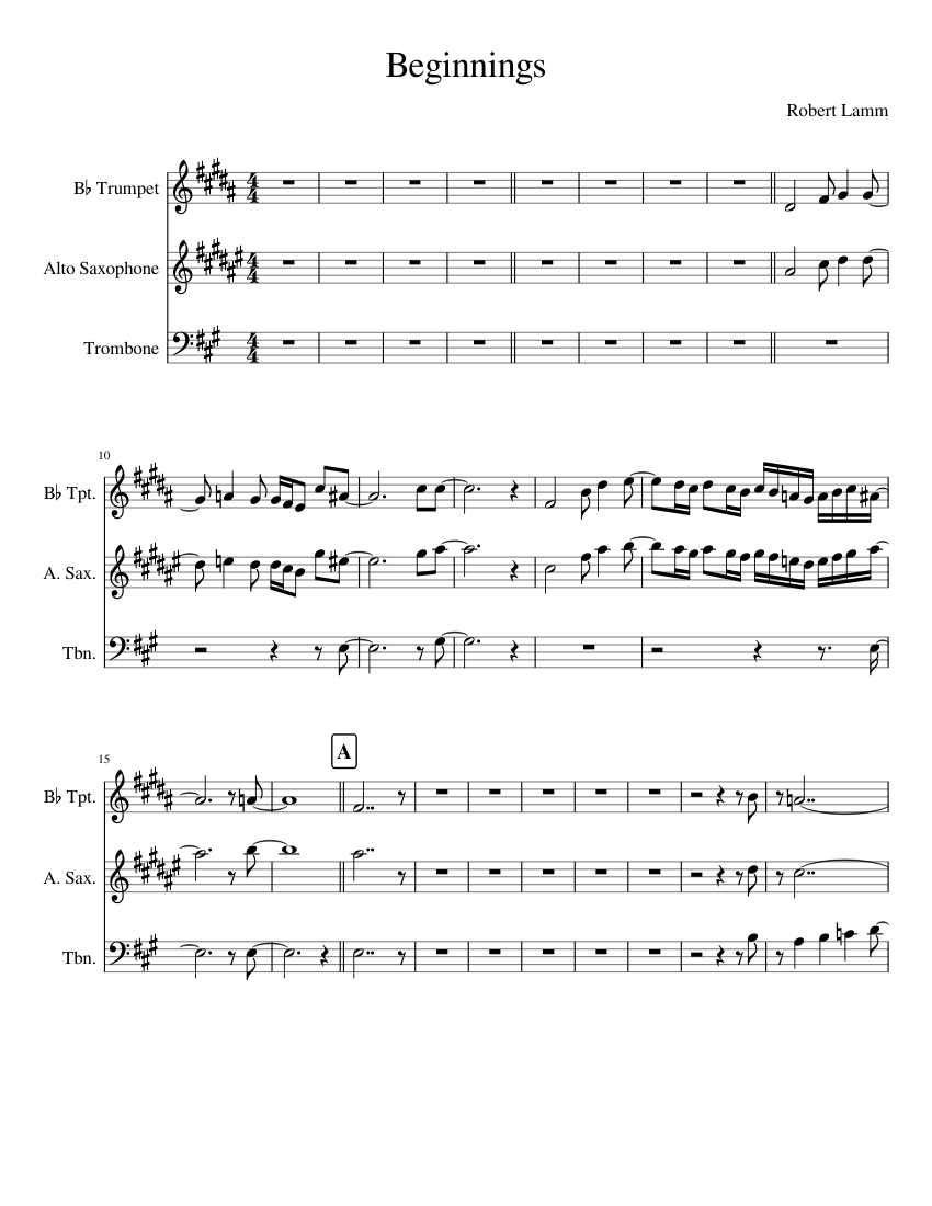 Beginnings Sheet music for Trombone, Trumpet (Brass Duet) | Musescore.com