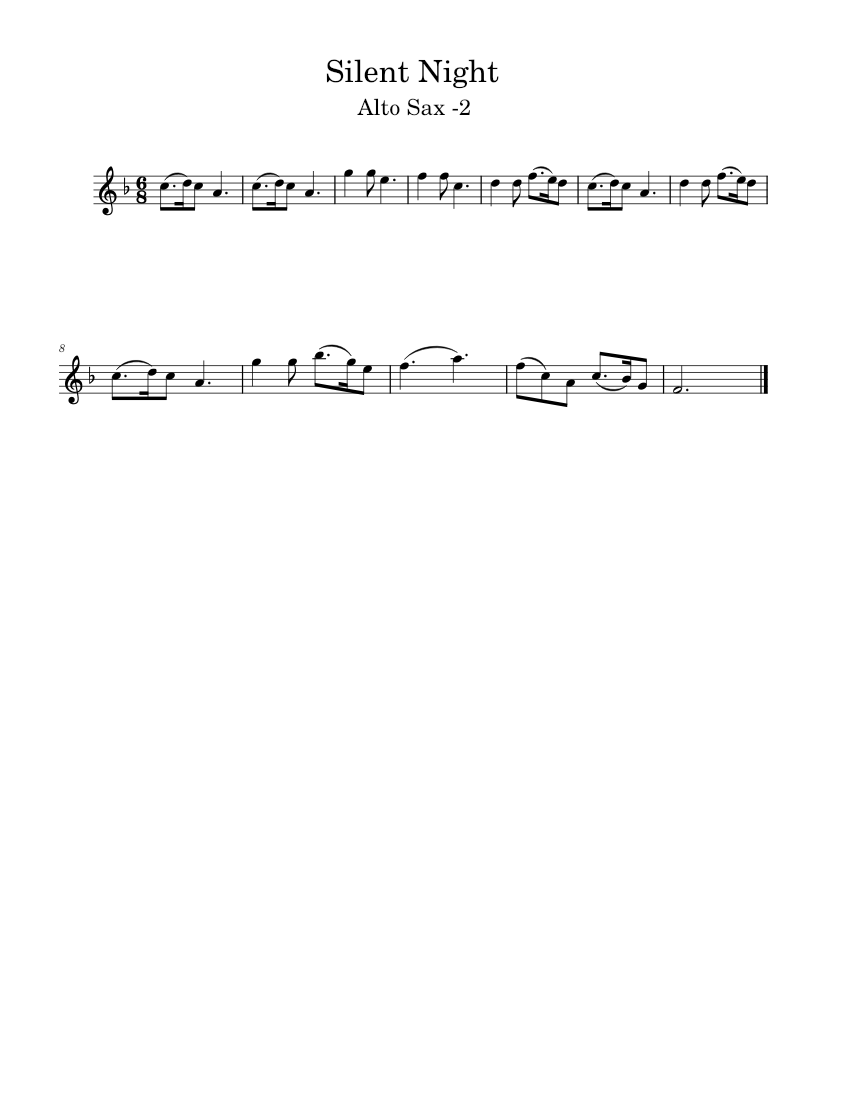 Silent night – Alto Sax Sheet music for Saxophone alto (Solo ...