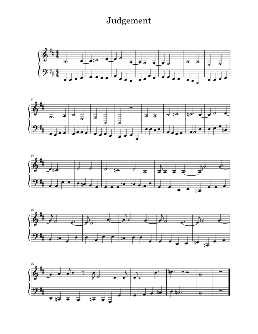 Judgement Sheet music for Piano (Solo) Easy | Musescore.com