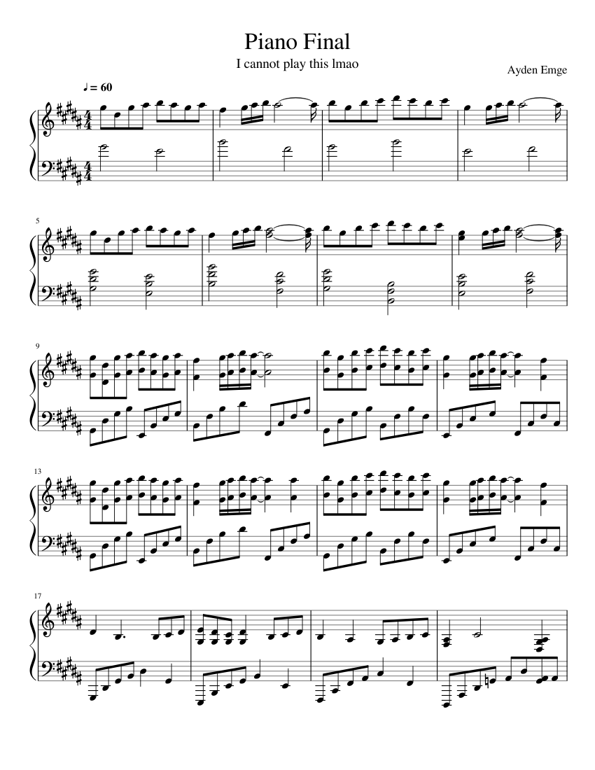 Piano Final Sheet music for Piano (Solo) | Musescore.com