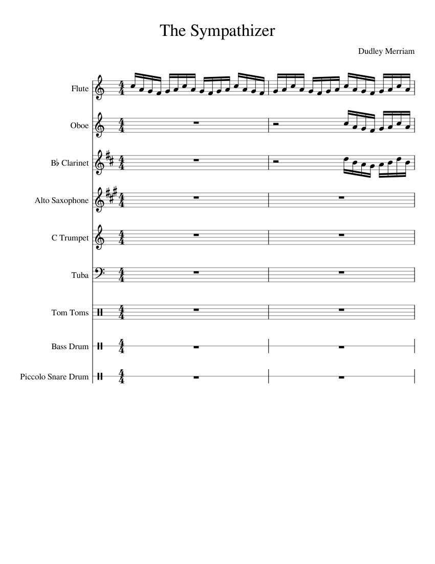 The Sympathizer Sheet music for Tuba, Flute, Oboe, Clarinet in b-flat ...