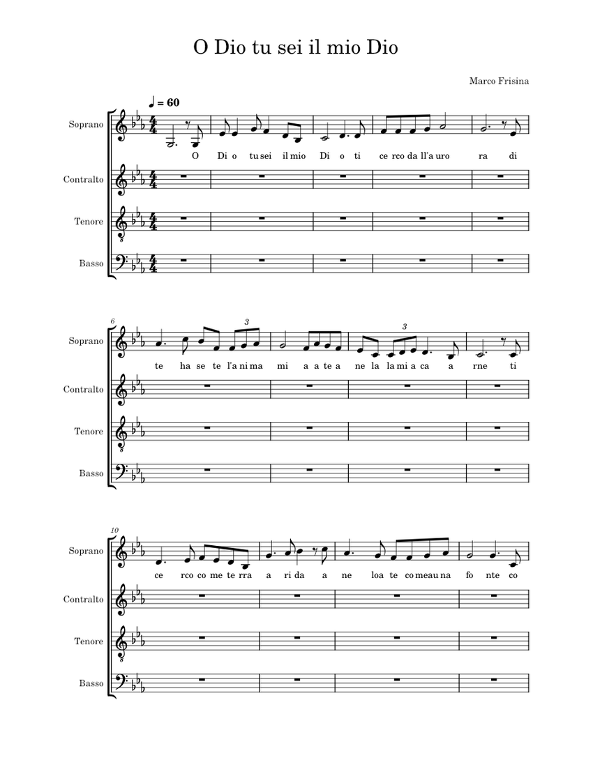 O Dio tu sei il mio Dio soprani - piano tutorial