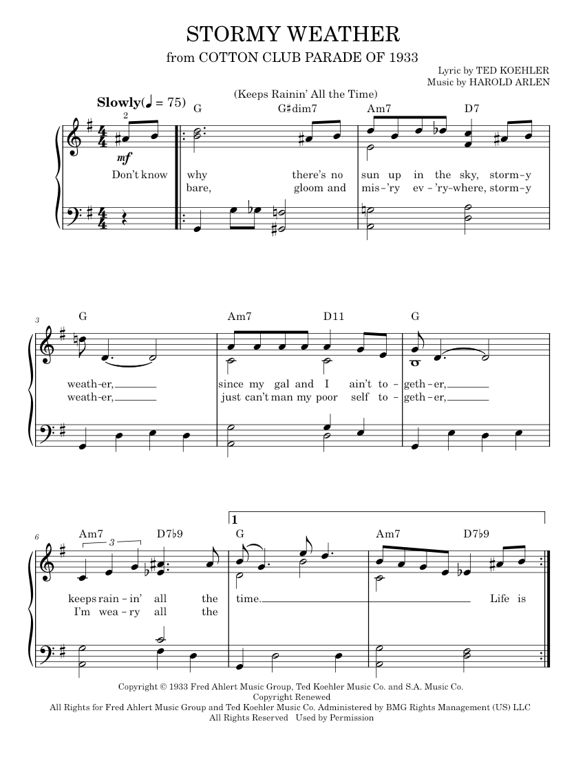 Play Official version of Stormy Weather (Keeps Rainin' All The Time ...