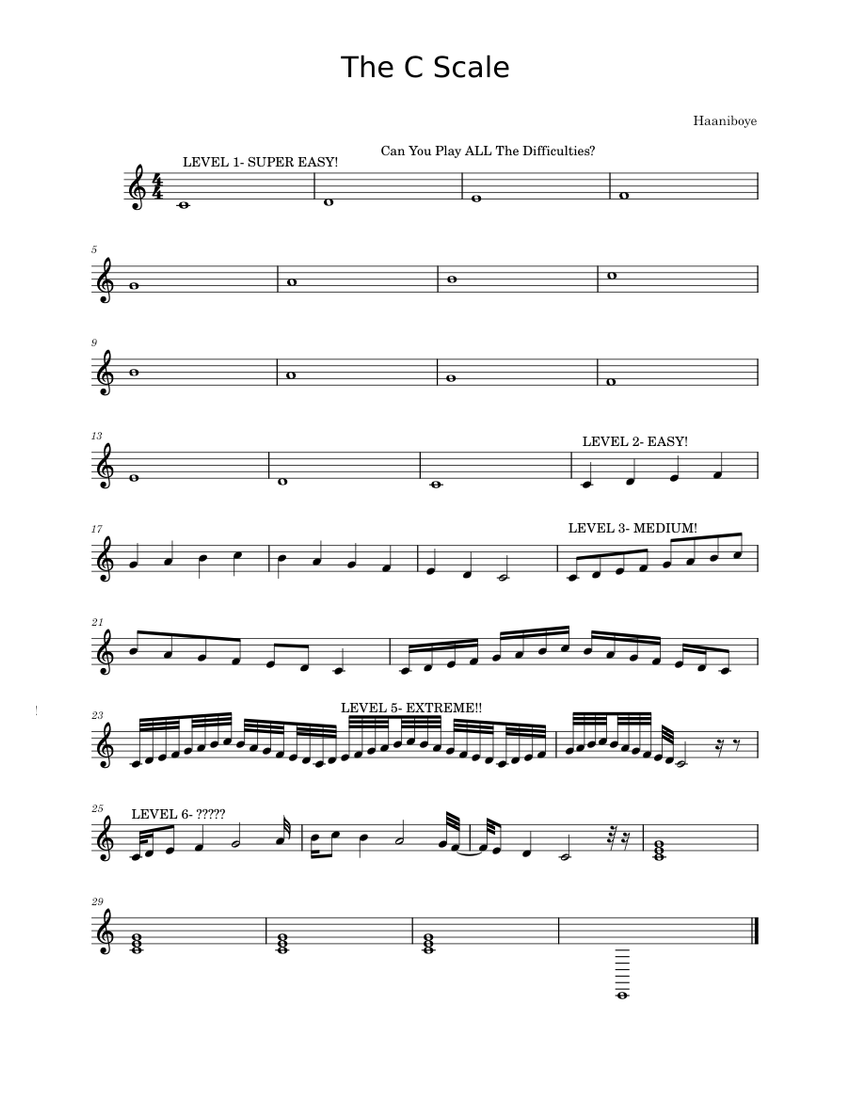 The C Scale Challenge Sheet music for Piano (Solo) Easy | Musescore.com