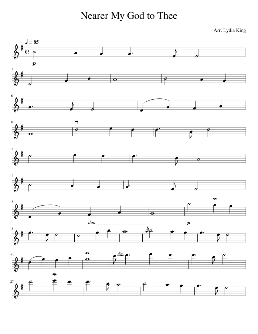 Nearer My God to Thee – For Solo Violin Sheet music for Violin (Solo ...