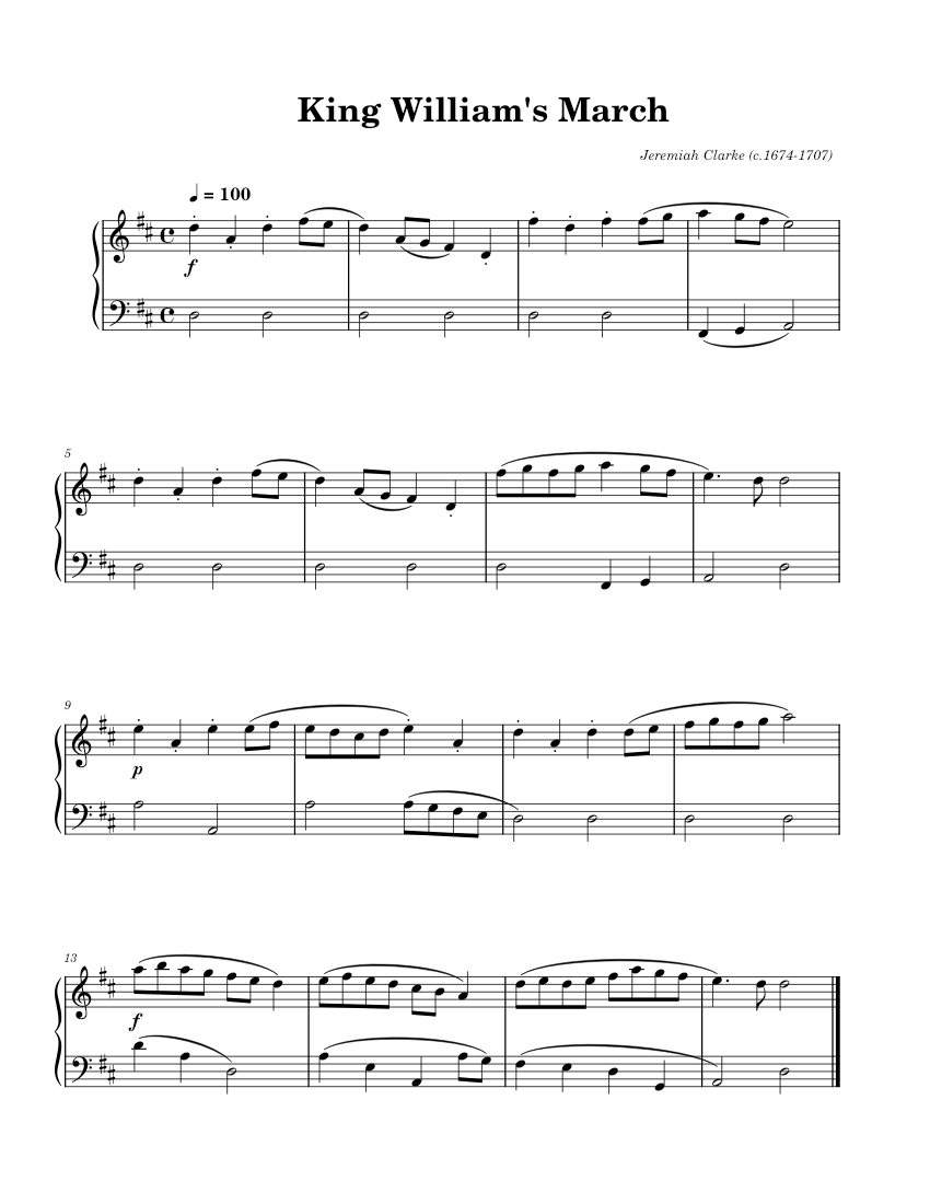 King_William's_March_Trinity_G1 Sheet music for Piano (Solo) Easy ...