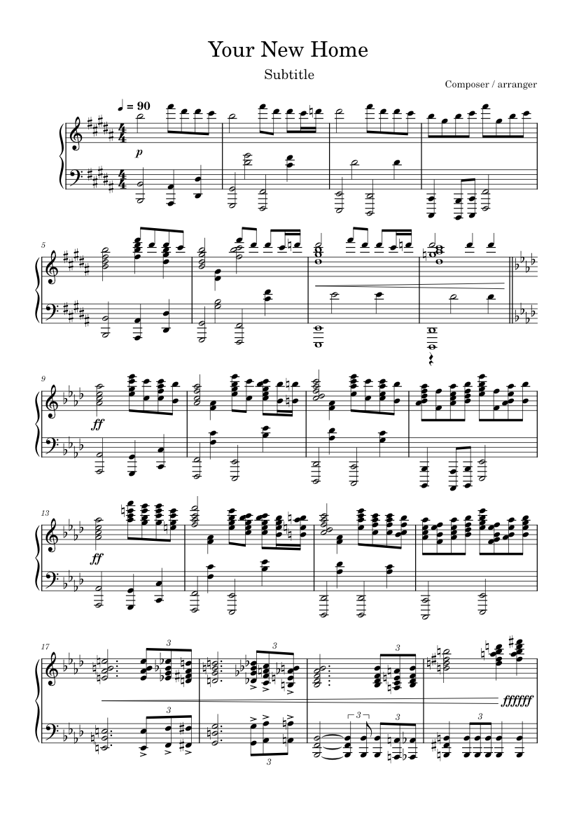 Your New Home – Gooseworx Sheet music for Piano (Solo) | Musescore.com