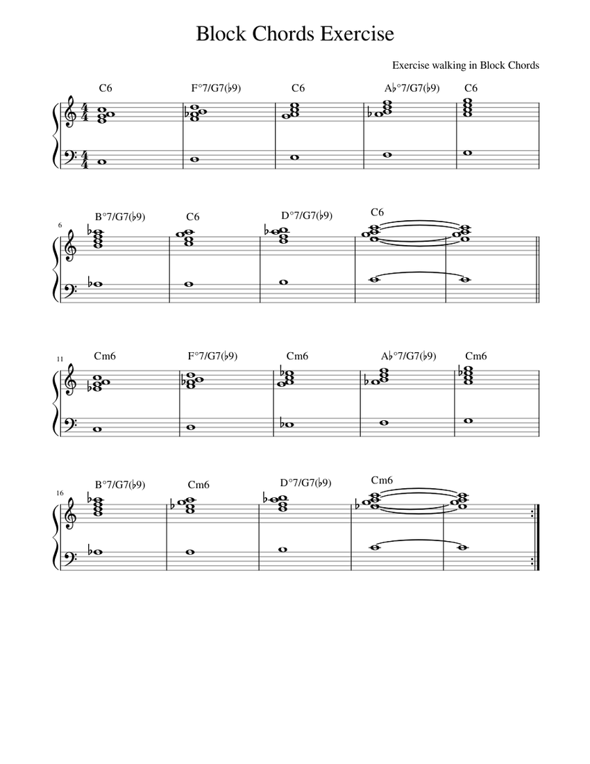 Exerc_Block_Chords Sheet music for Piano (Solo) Easy | Musescore.com