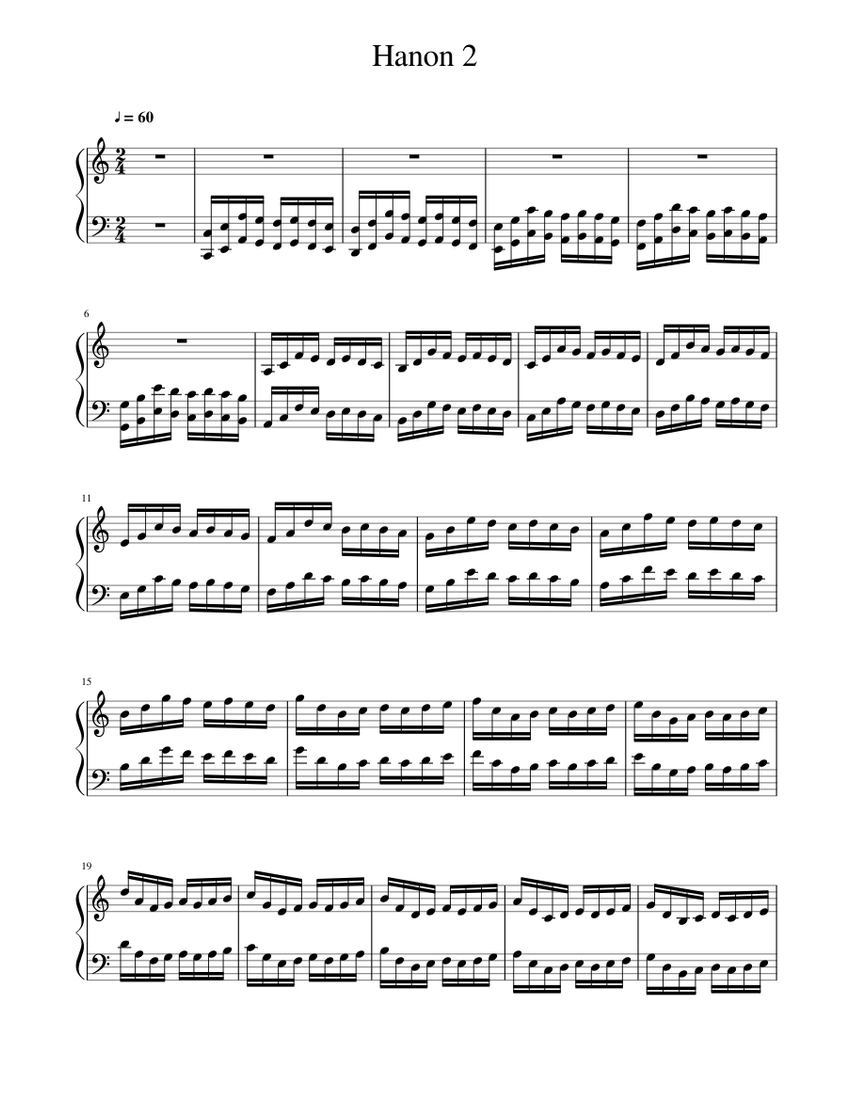 Hanon 2 Sheet music for Piano (Solo) Easy | Musescore.com