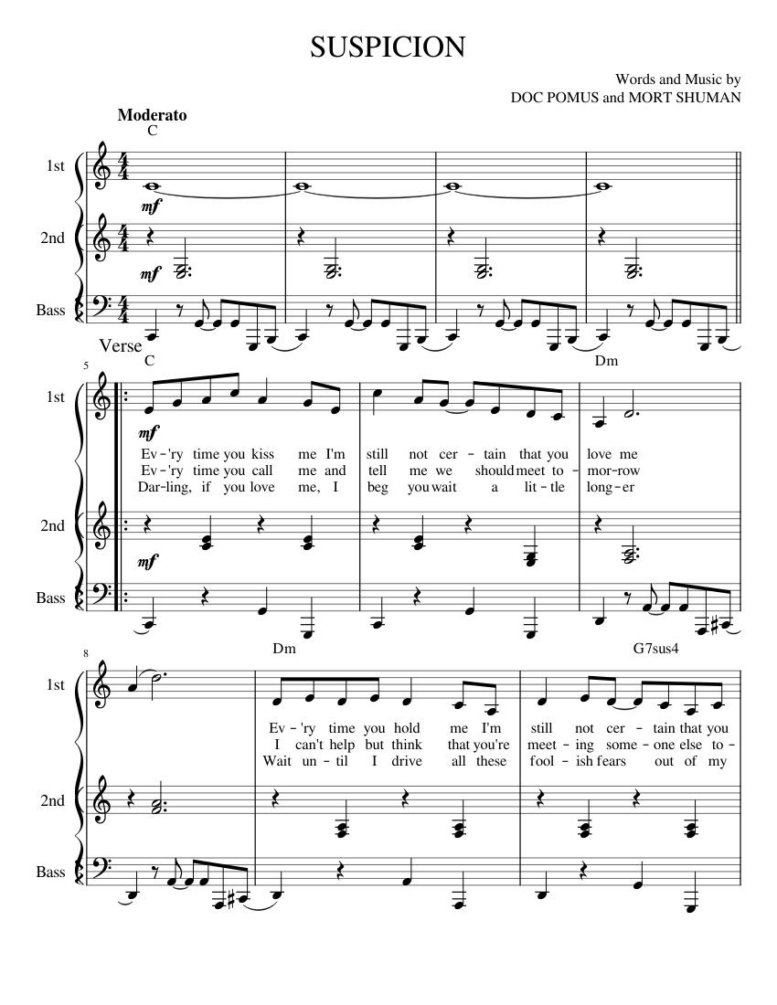 Suspicion Sheet music for Accordion (Piano Trio) | Musescore.com