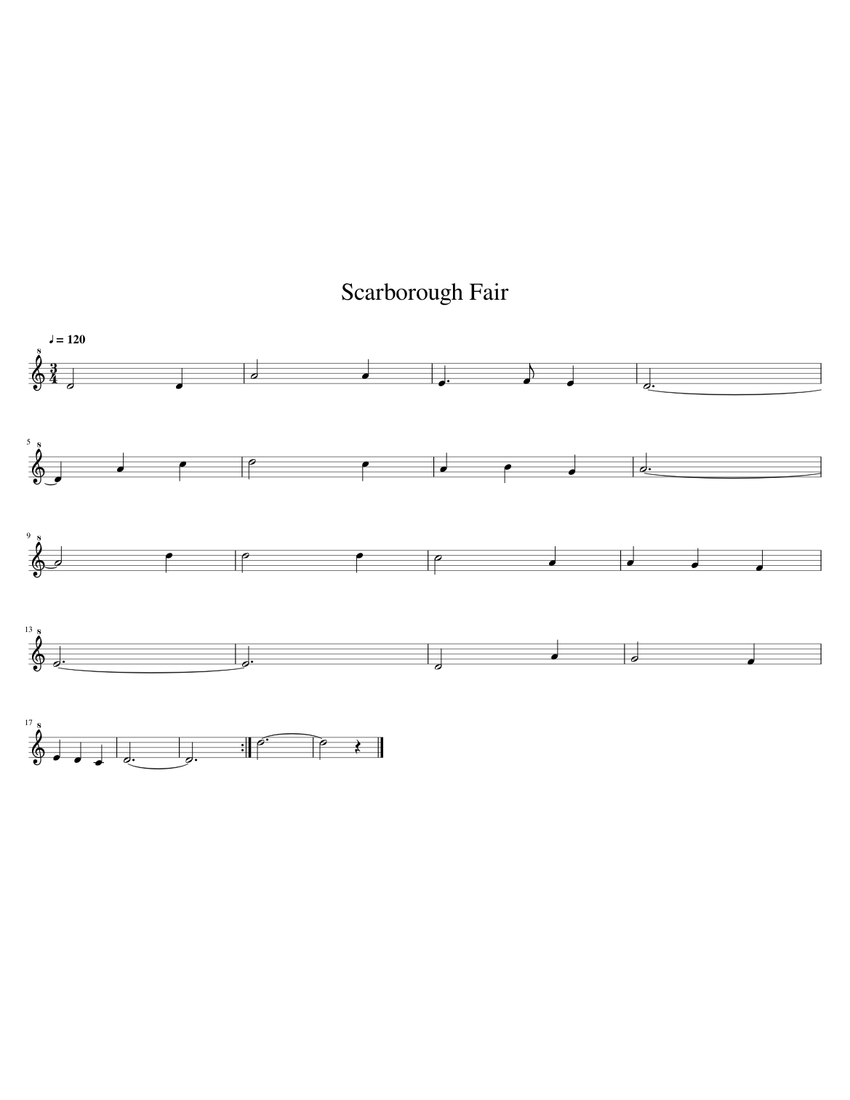 Scarborough Fair Sheet music for Recorder (Solo) | Download and print ...