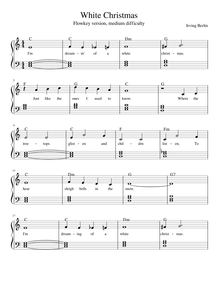 White Christmas Sheet music for Piano (Solo) Easy | Musescore.com