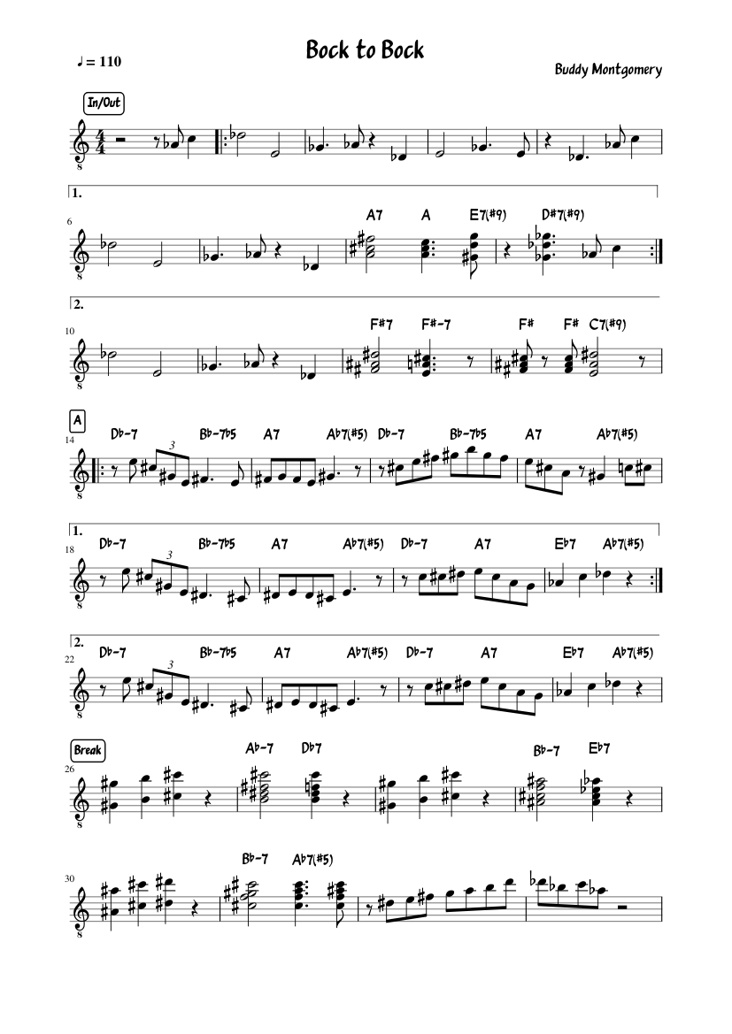 Bock to Bock Sheet Music with Chords for Guitar (Solo) | MuseScore.com