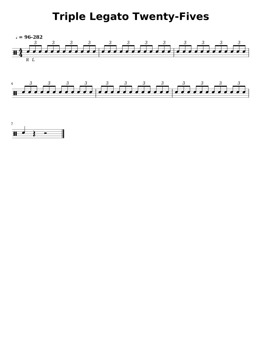 Triple Legato Twenty-Fives Sheet music for Snare drum (Solo ...