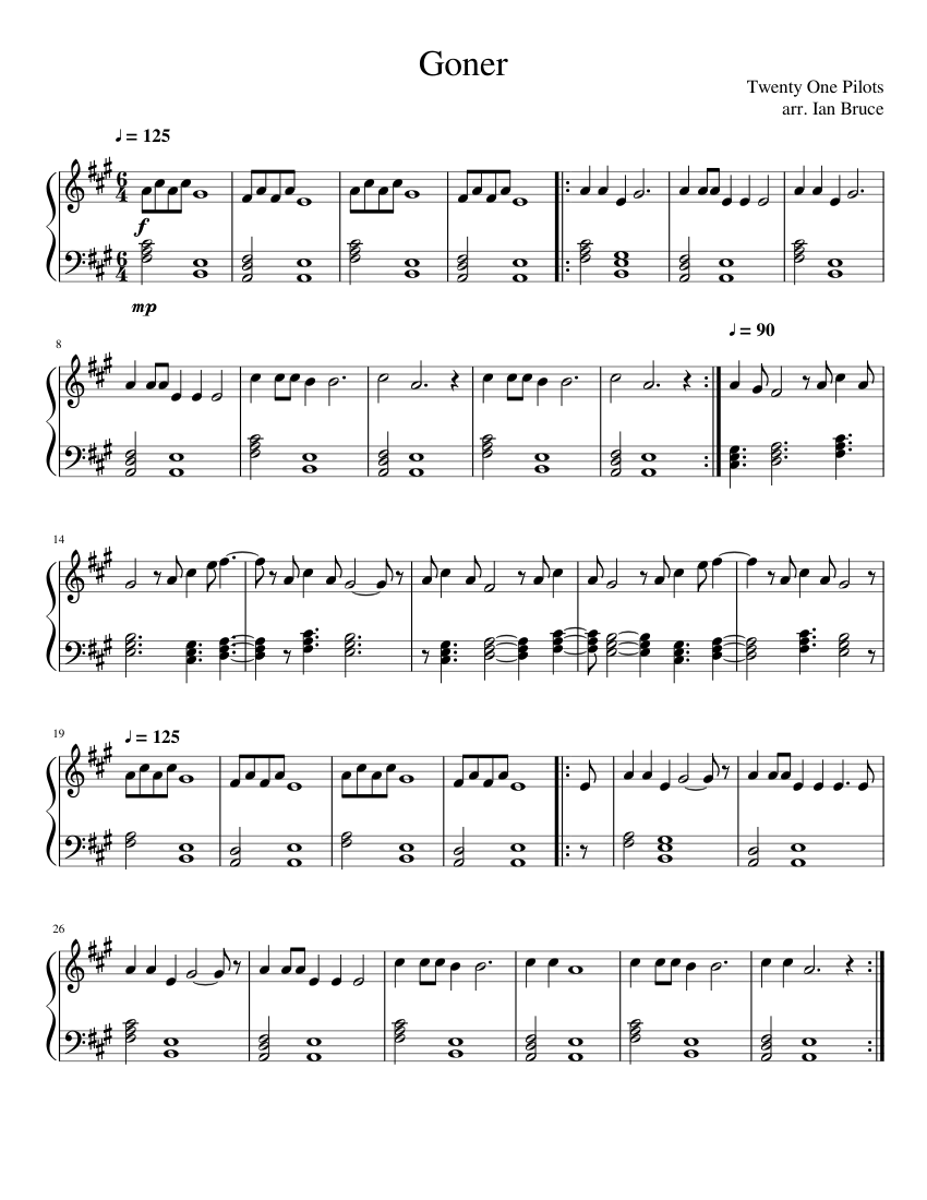 Goner Sheet music for Piano (Solo) Easy | Musescore.com