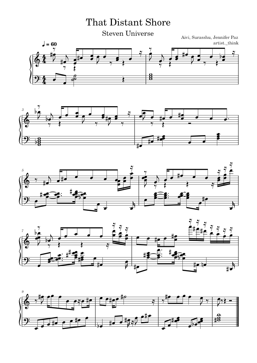 That Distant Shore – aivi & surasshu On That Distant Shore Sheet music ...
