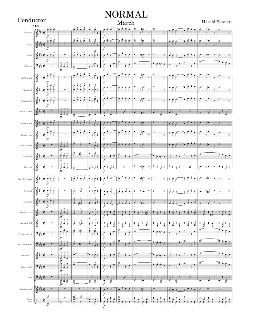 Normal March – Harold Bennett Sheet music for Trombone, Cornet ...