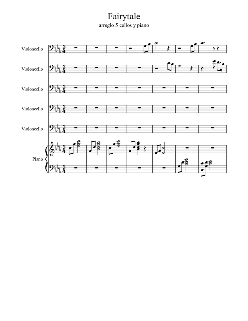 Fairytale Sheet music for Piano (Solo) | Musescore.com
