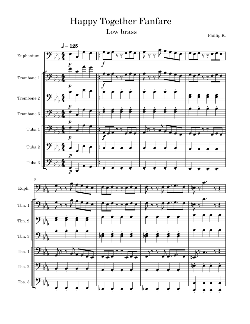 Happy together – The Turtles Happy Together Fanfare Sheet music for ...