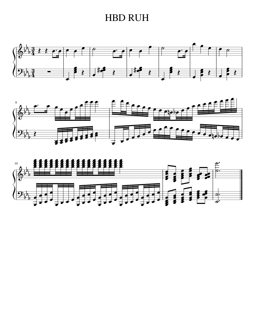 HBD RUH Sheet music for Piano (Solo) | Musescore.com