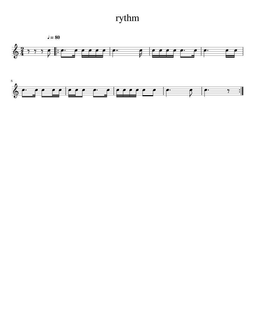 rythm Sheet music for Piano (Solo) | Musescore.com