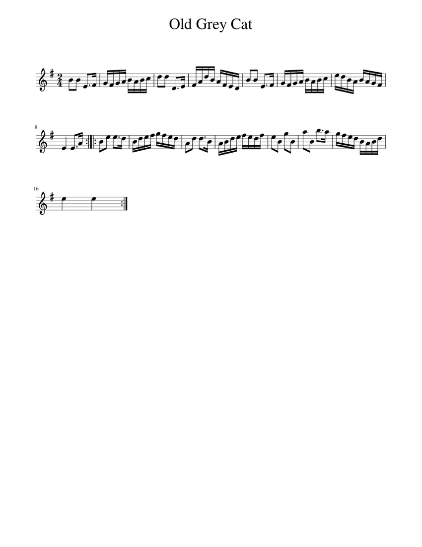 Old Grey Cat Sheet music for Piano (Solo) | Musescore.com