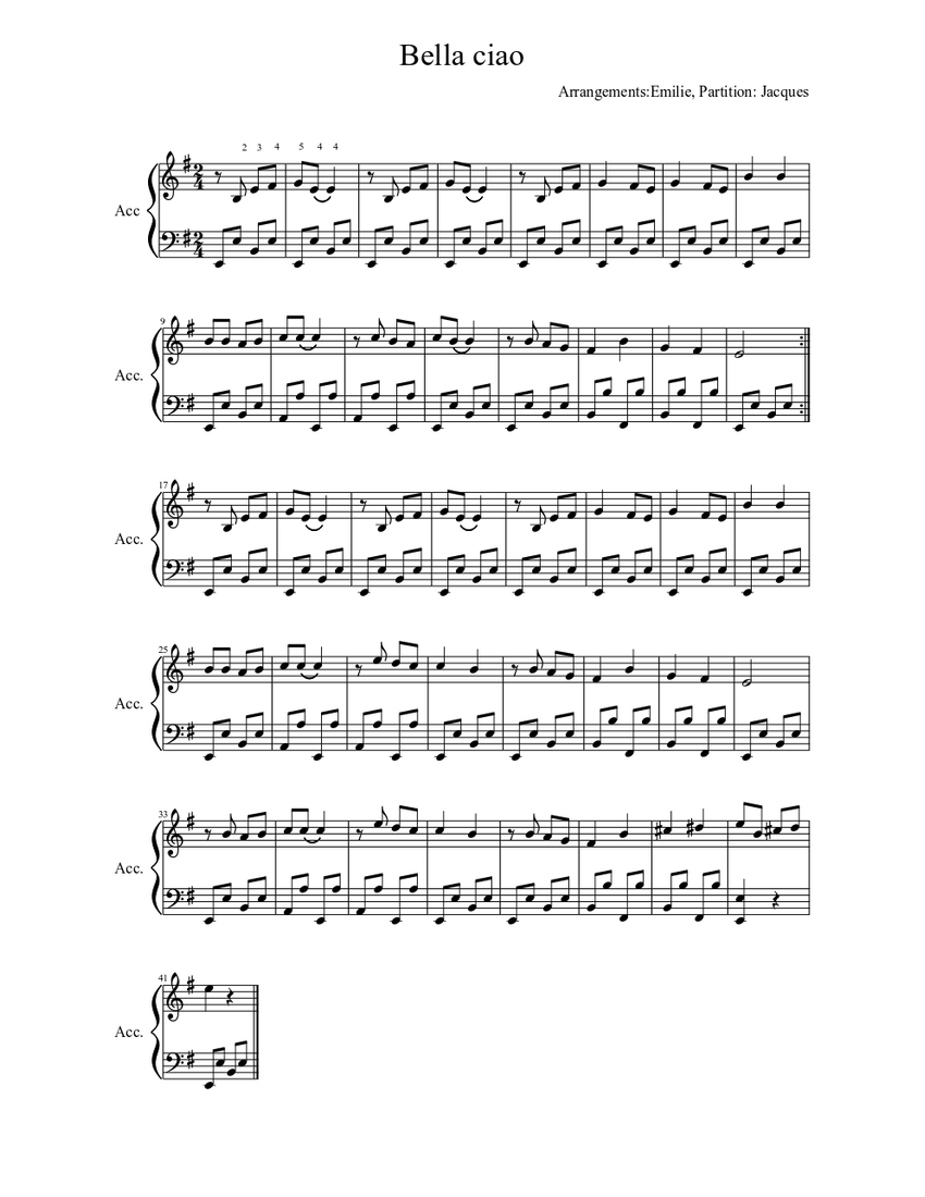 Bella Ciao - piano tutorial