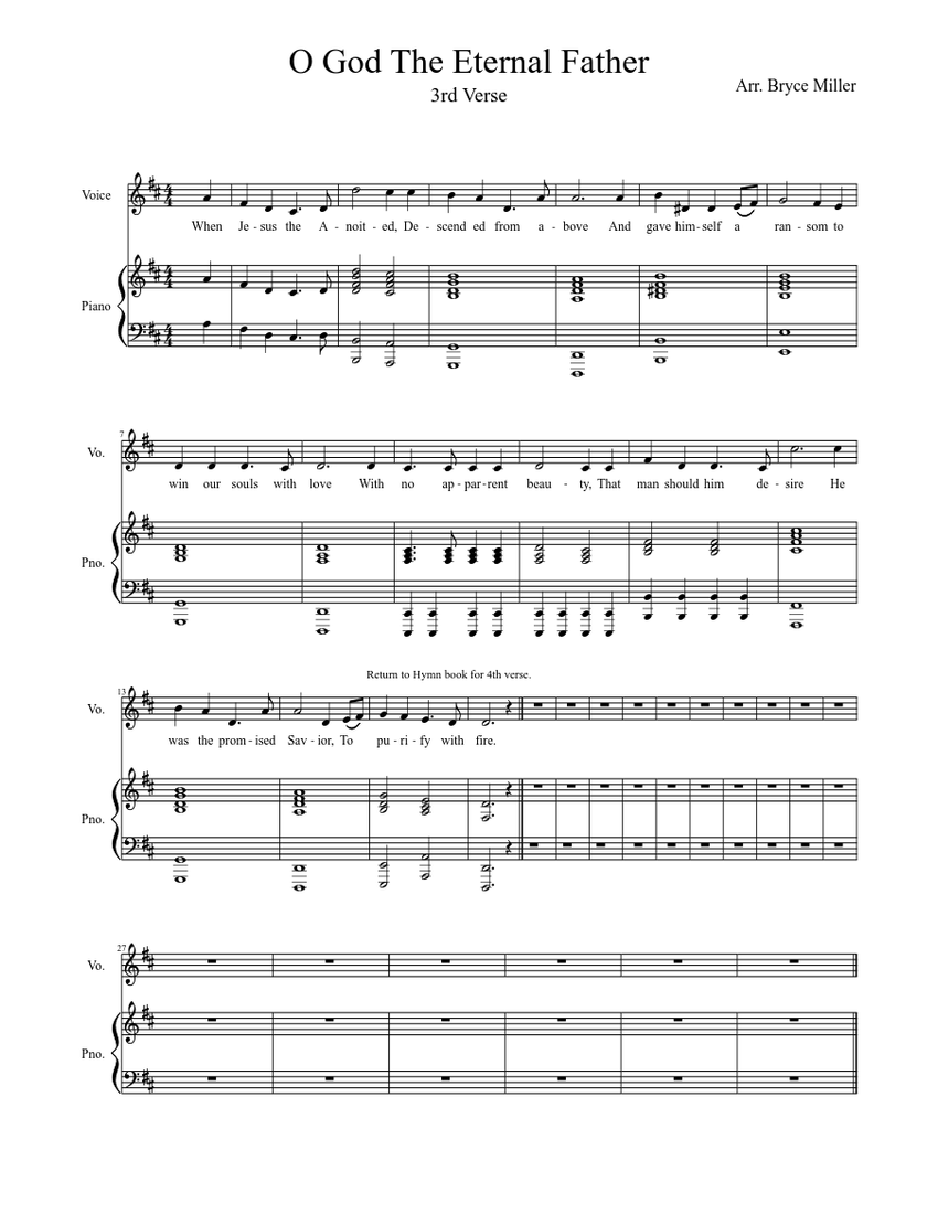 O God The Eternal Father Sheet music for Piano, Voice (other) (Piano ...