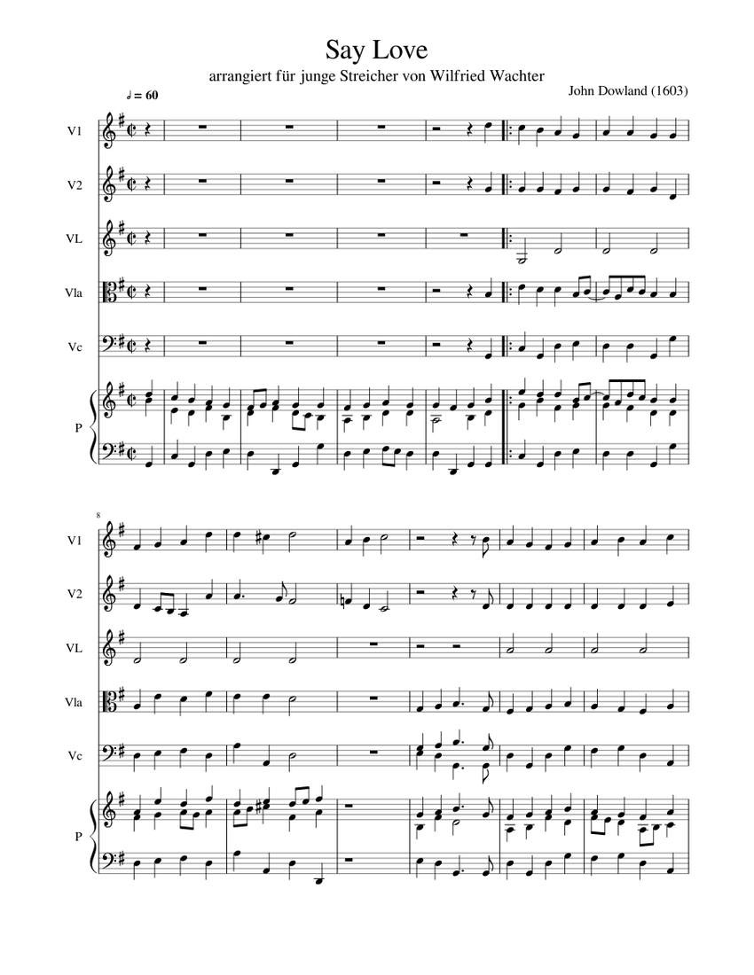 Say Love Sheet music for Piano, Violin, Viola, Cello (Piano Sextet ...