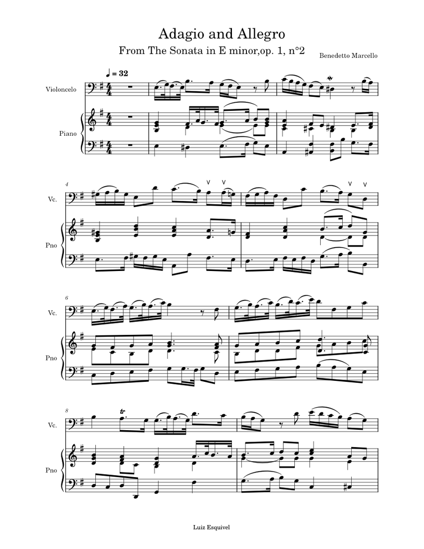 Adagio_and_Allegro Sheet music for Piano, Cello (Solo) | Musescore.com