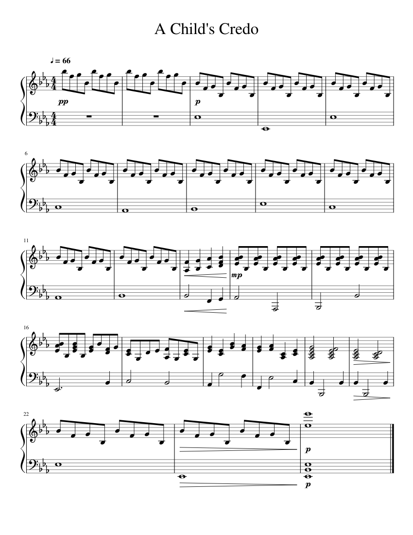 A Child's Credo Sheet music for Piano (Solo) Easy | Musescore.com