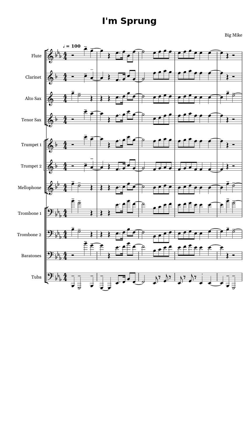 I'm Sprung – T-Pain Sheet Music for Trombone, Euphonium, Tuba ...