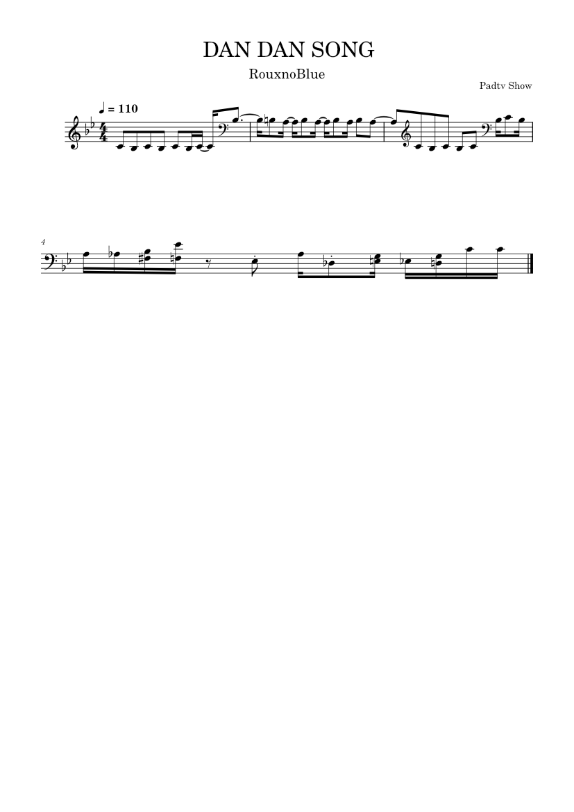 DAN DAN SONG - (RouxnoBlue) Sheet music for Piano (Solo) Easy | Musescore.com