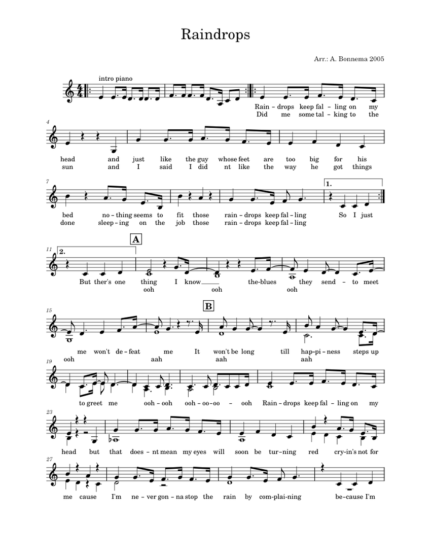 Raindrops Sheet music for Piano (Solo) | Musescore.com