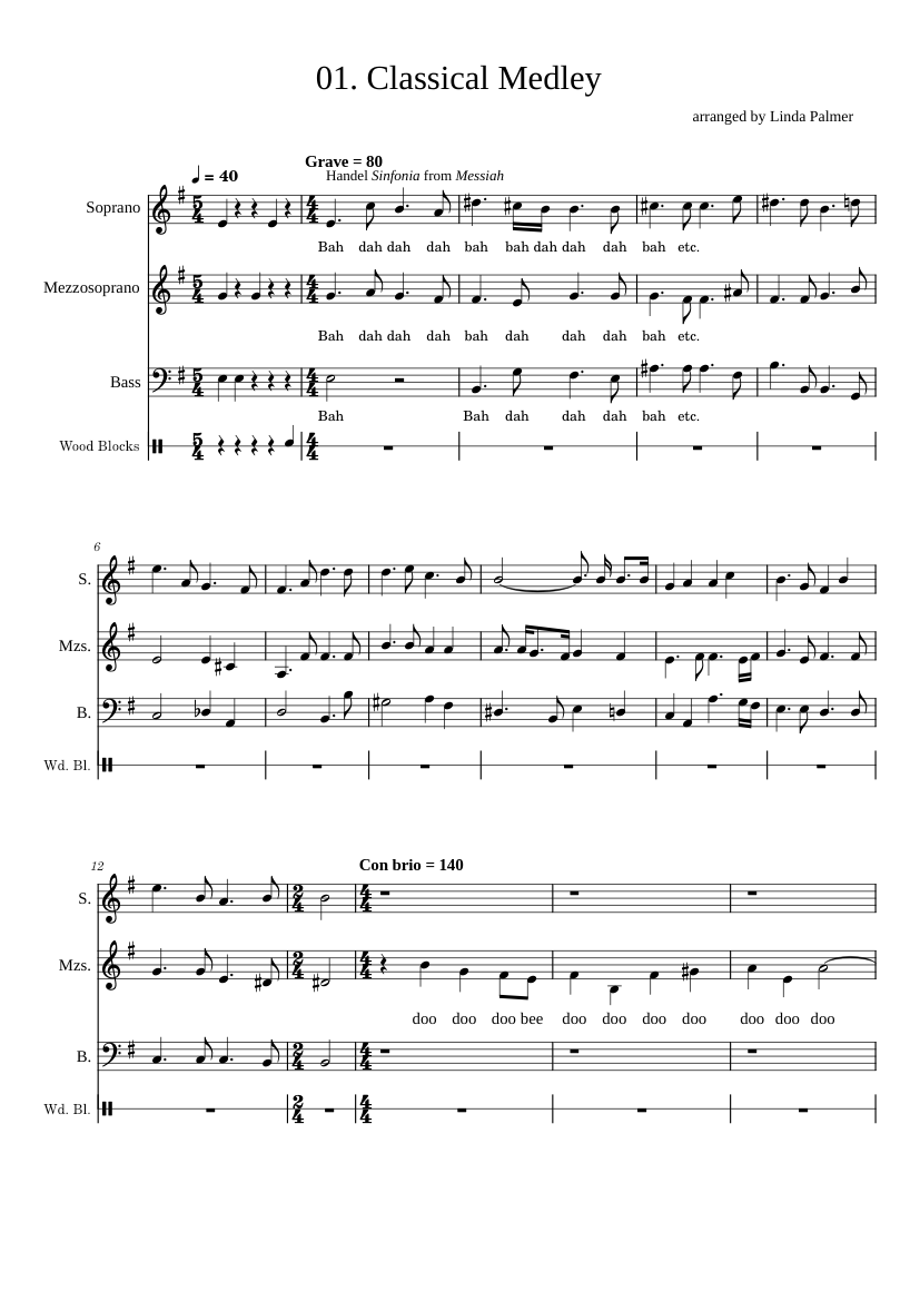 Classical Medley for Soprano, Mezzo Soprano and Baritone – Misc ...