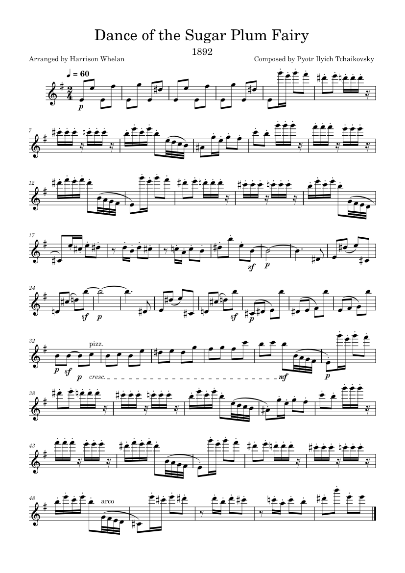 Dance of the Sugar Plum Fairy Sheet music for Flute (Solo) | Musescore.com